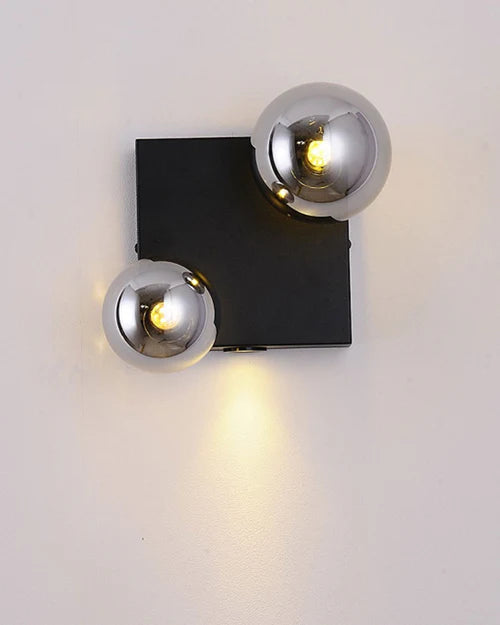 Hdc 2 Light Smoke Glass Modern Double Head Wall Light