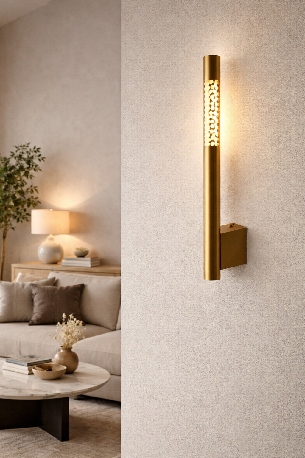 Hdc 12W Modern Designer LED Wall Light in Rose Gold Finish for Living