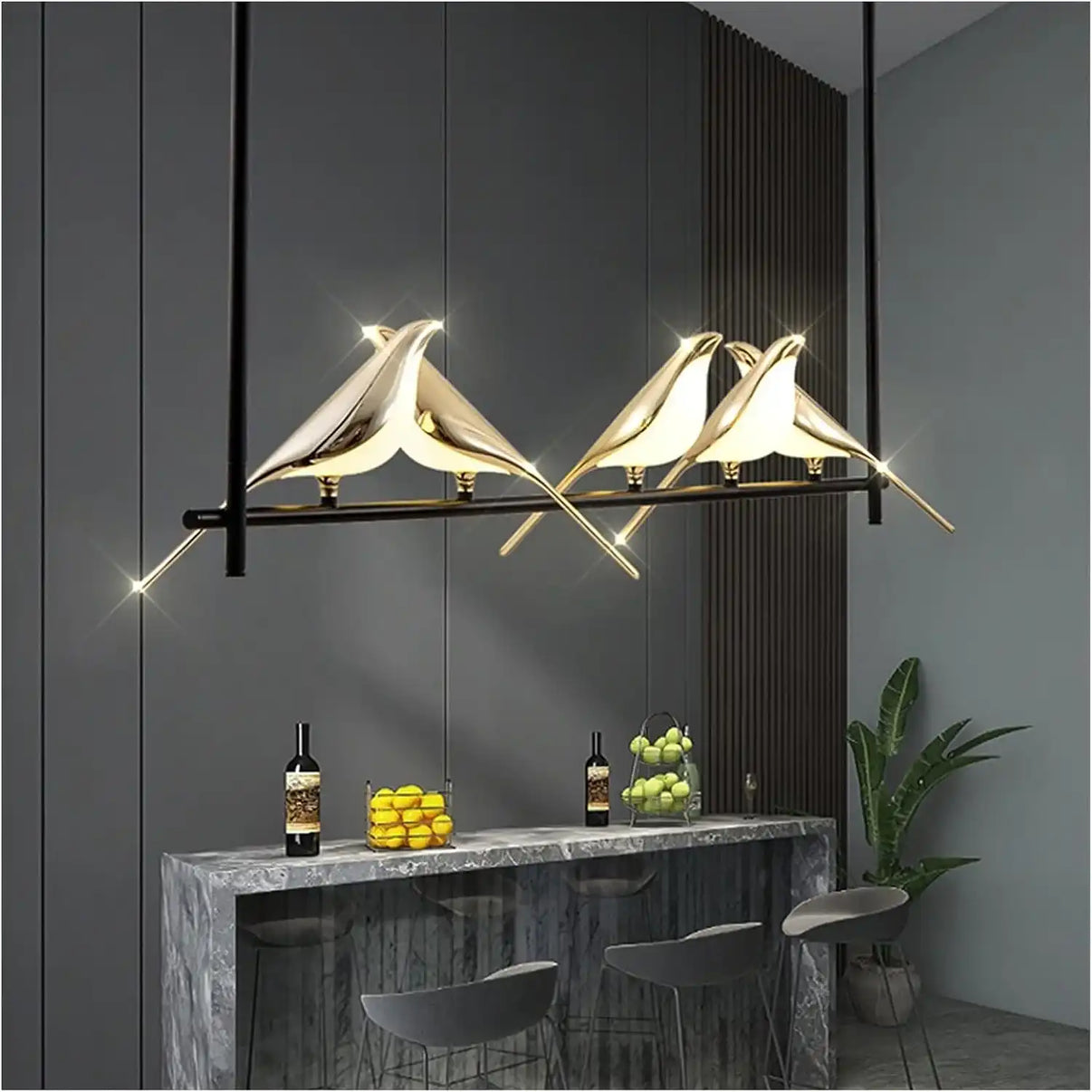 HDC Nordic LED Bird Long Chandelier