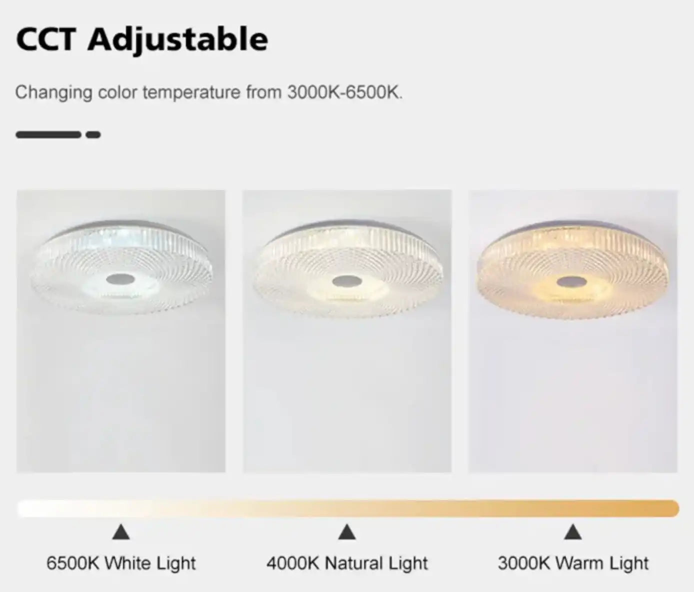 Hdc 500 Gold Crystal Round Led Chandelier Lamp - Tricolor