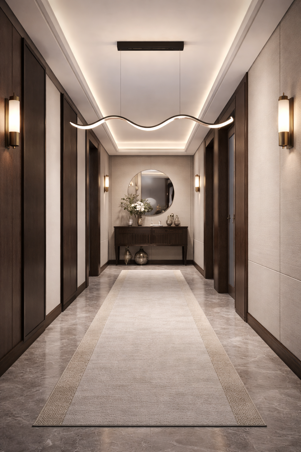 HDC Modern Wavy LED Linear Chandelier Light for Dining Room, Living Ro