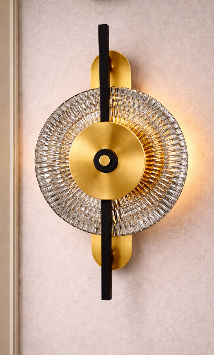 HDC Modern Smoke Glass Decorative Wall Lamp for Living Room, Bedroom