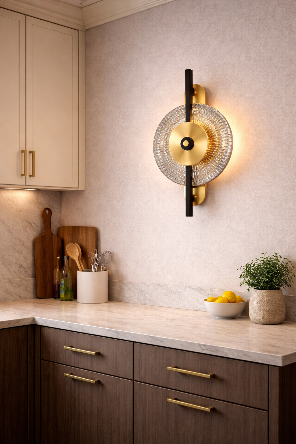 HDC Modern Smoke Glass Decorative Wall Lamp for Living Room, Bedroom