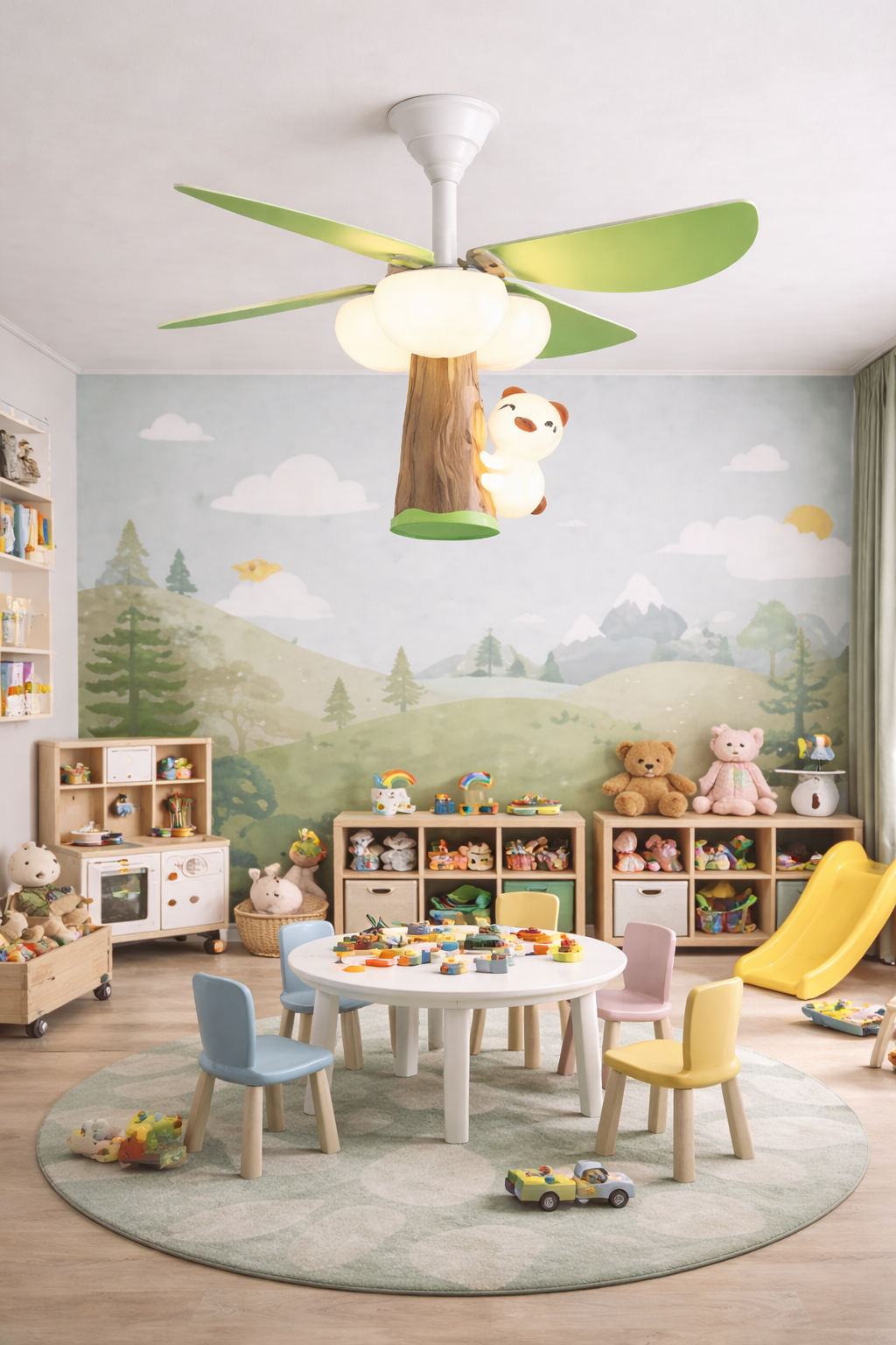 HDC Cute Animal Theme Kids Cartoon Ceiling Fan Light for Kids Bedroom