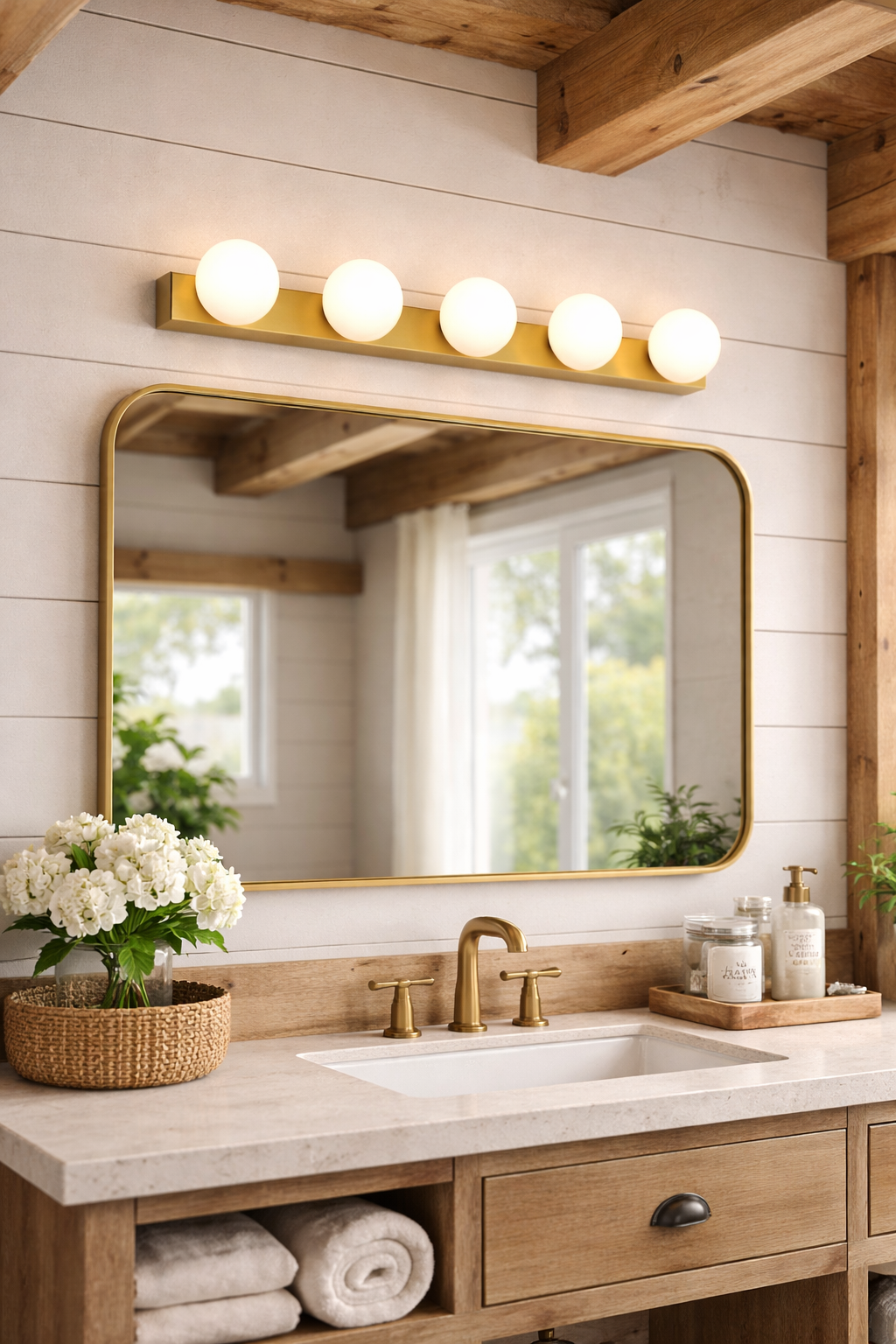 HDC Luxury 5-Light Vanity Wall Light in Gold Finish