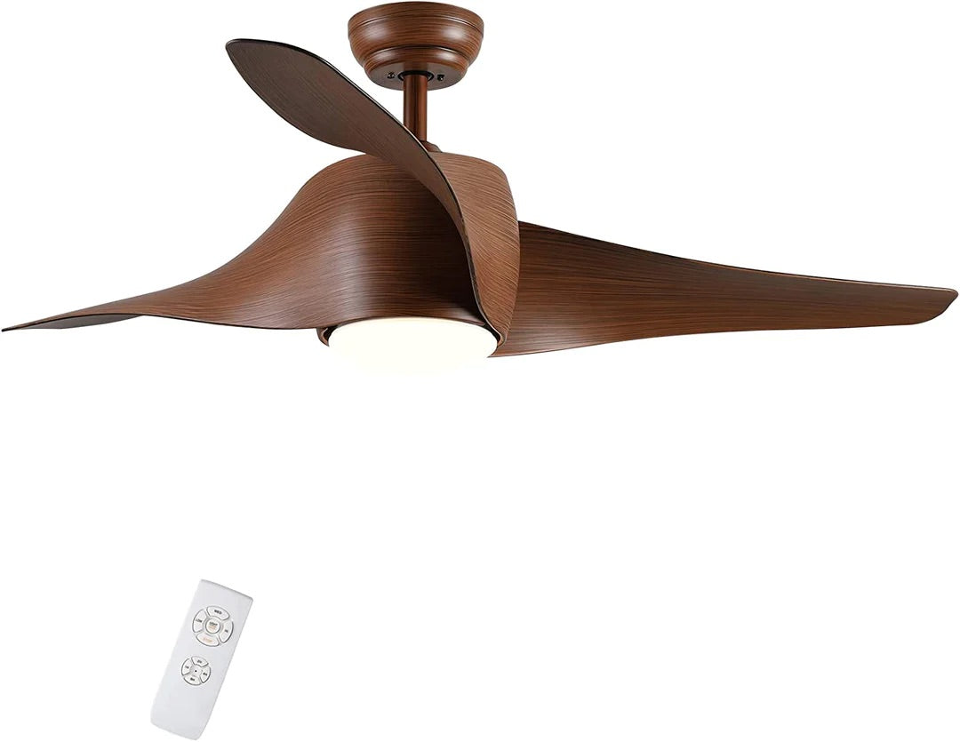 Hdc Walnut Finish Ceiling Fan With Lights And Remote Control For Livin