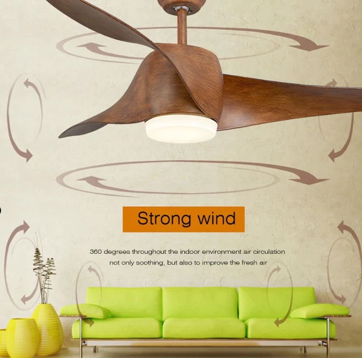 Hdc Walnut Finish Ceiling Fan With Lights And Remote Control For Livin