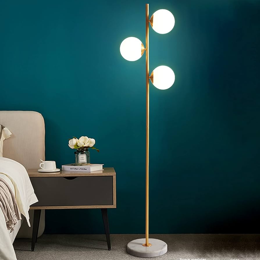 Hdc 3-Globe Modern Freestanding Lamp Living Room Floor Lamp