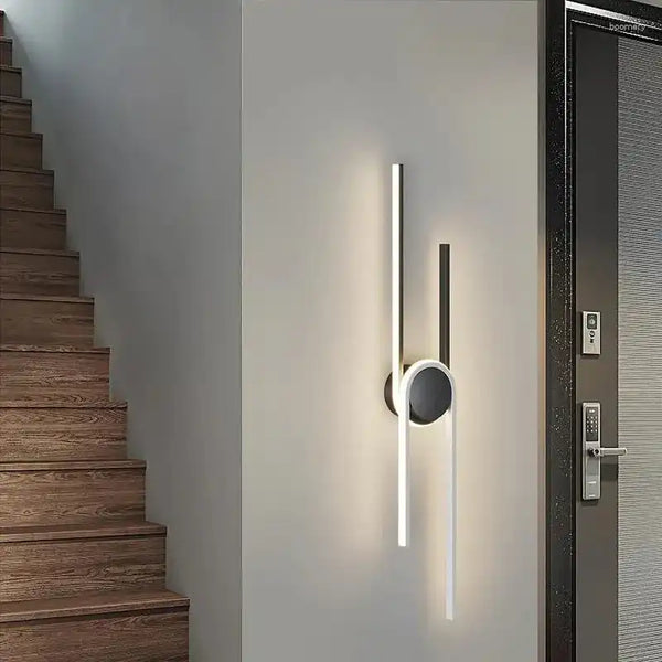 Hdc Double U Gold/Rosegold Metal Strip Linear Wall Light with White Ac