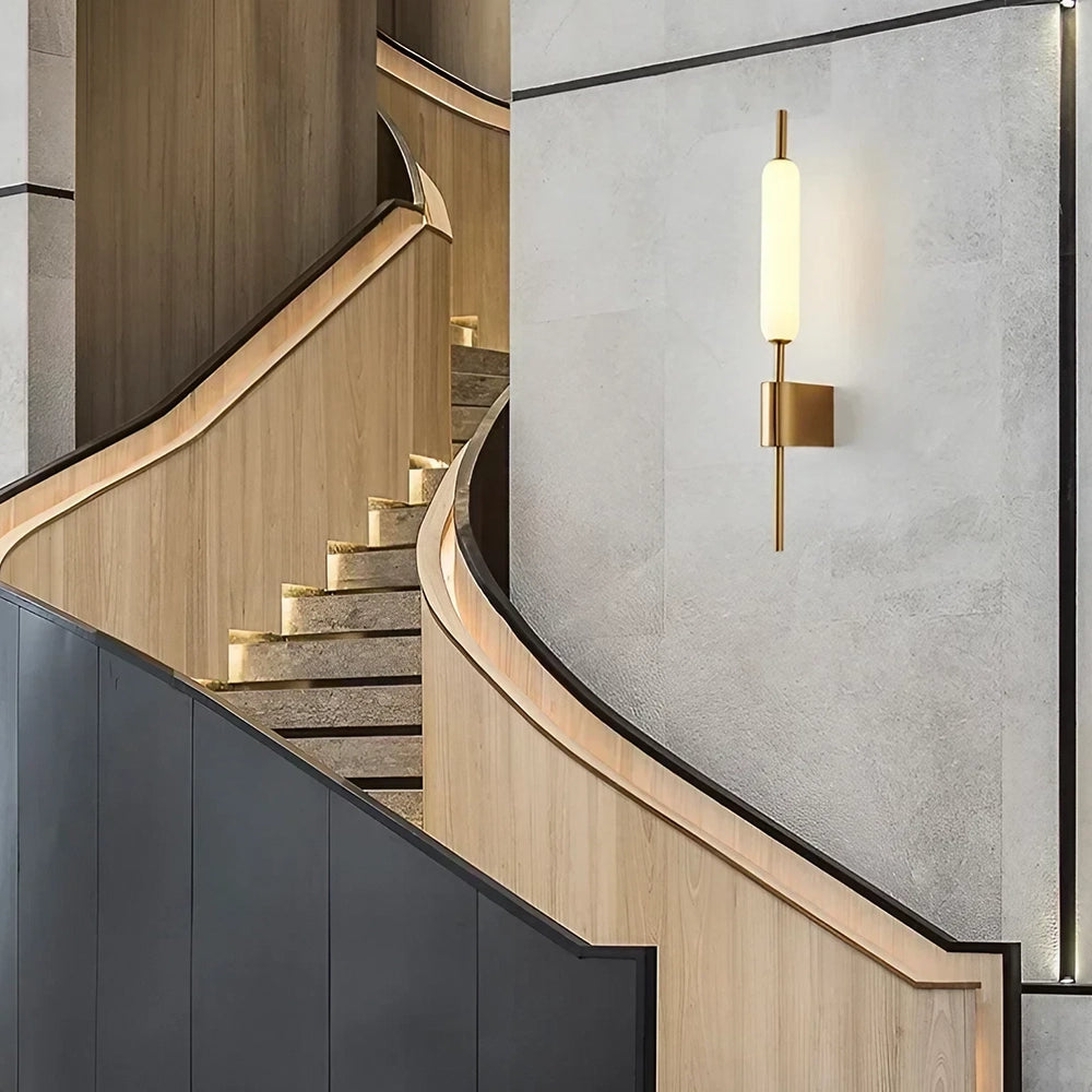 HDC Luxury Modern Gold Finish LED Wall Light with Frosted Glass for Be