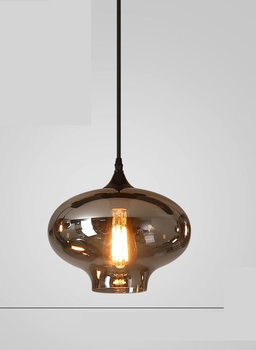 Hdc 1 Light Smokey Grey Glass Pendant Lighting Fixture