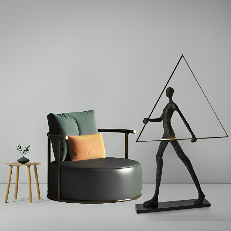 HDC Modern Luxury Art Human Holding Triangle Sculpture living room bed