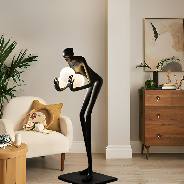 HDC Large Sculpture Floor Lamp Silhouette Feature- Bubble LED Light