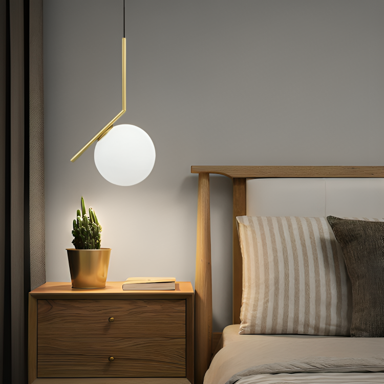 HDC 1 Light Modern Led Gold Frosted Ball Pendant Lamp Chandelier Ceili