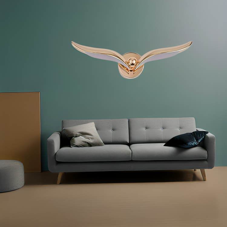 HDC Led Gold Wings Wall Lamp Light Fixture - Warm White