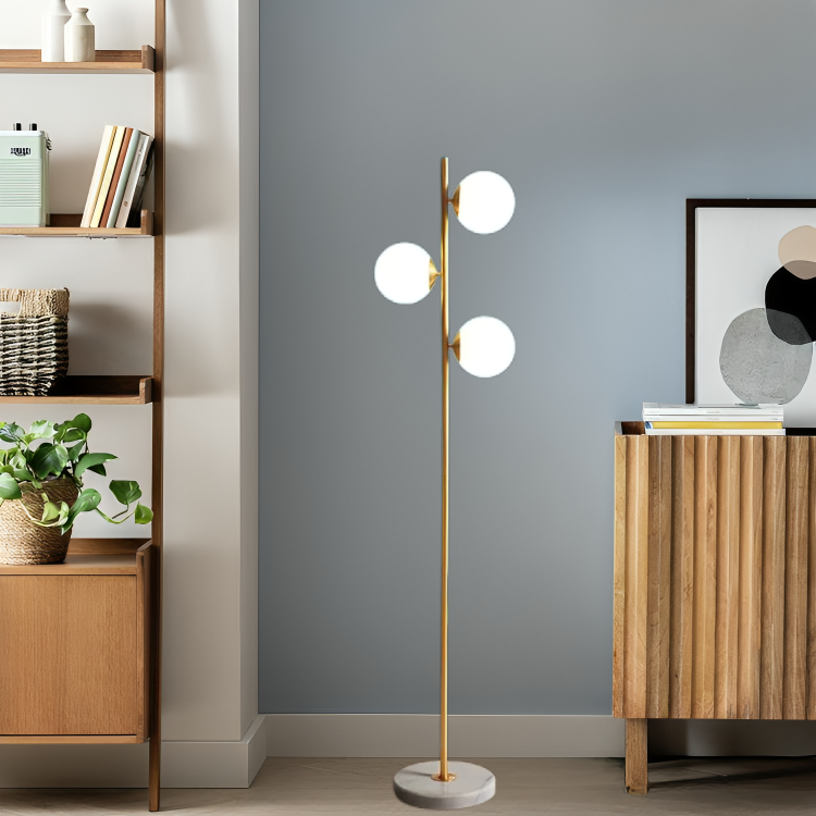 Hdc 3-Globe Modern Freestanding Lamp Living Room Floor Lamp