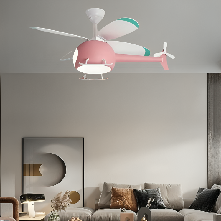Hdc Creative Helicopter LED Ceiling Fan Lighting with Remote Control,