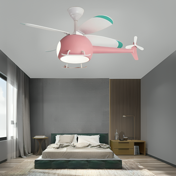 Hdc Creative Helicopter LED Ceiling Fan Lighting with Remote Control,