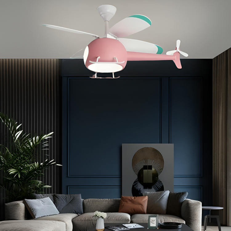 Hdc Creative Helicopter LED Ceiling Fan Lighting with Remote Control,
