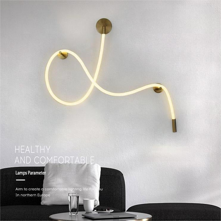 Hdc Led Gold Long Acrylic Tube Wall Light - Warm White