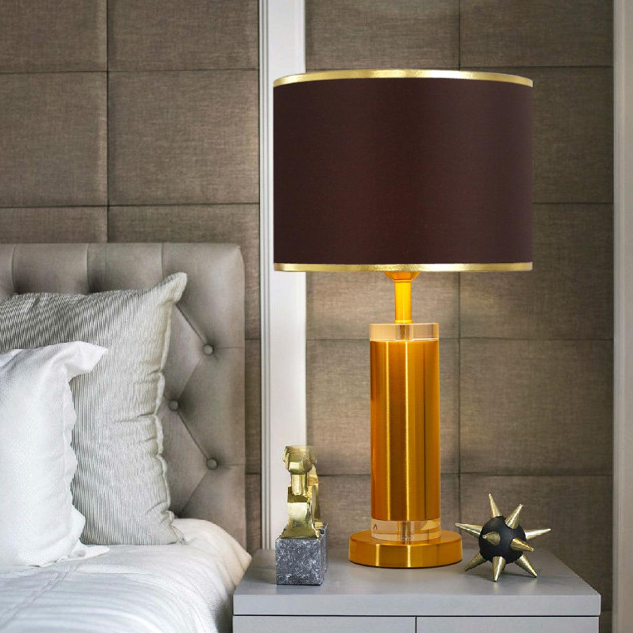 Hdc Luxury Modern Crystal Table Lamp With High-quality Fabric Lampshad