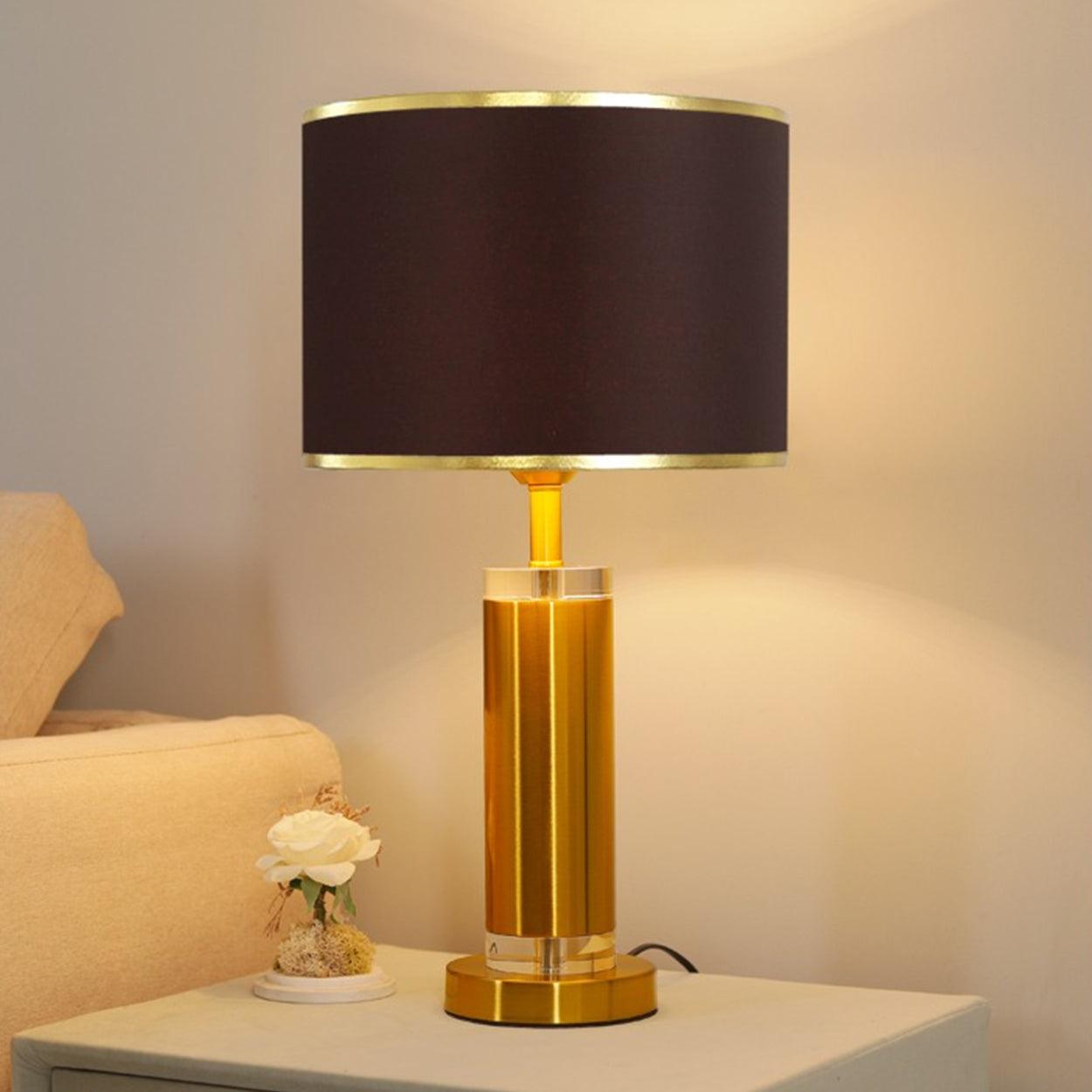 Hdc Luxury Modern Crystal Table Lamp With High-quality Fabric Lampshad