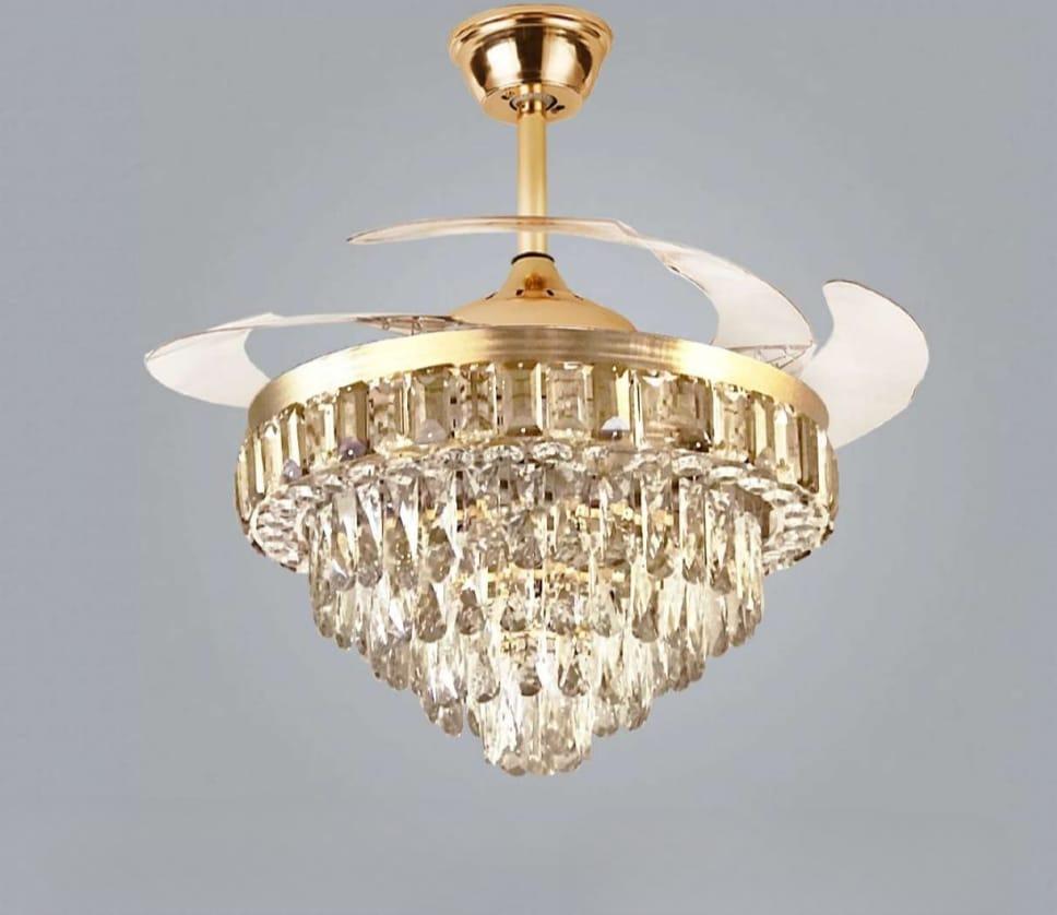 HDC Modern style crystal ceiling fan LED chandelier for living room be